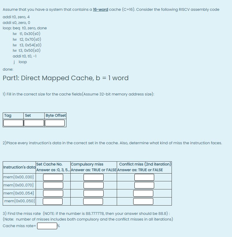 Solved Assume that you have a system that contains a 16-word | Chegg.com