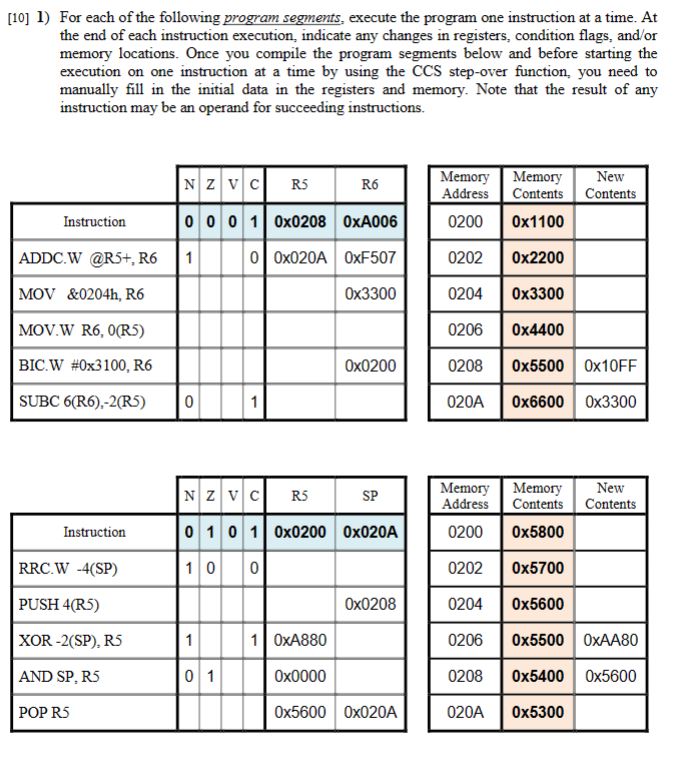 Solved 0] 1) For each of the following program segments, | Chegg.com