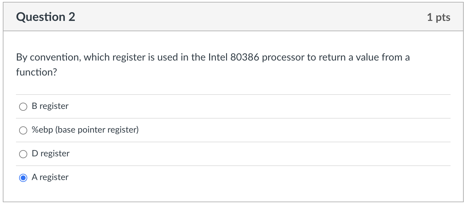 Solved By convention, which register is used in the Intel | Chegg.com