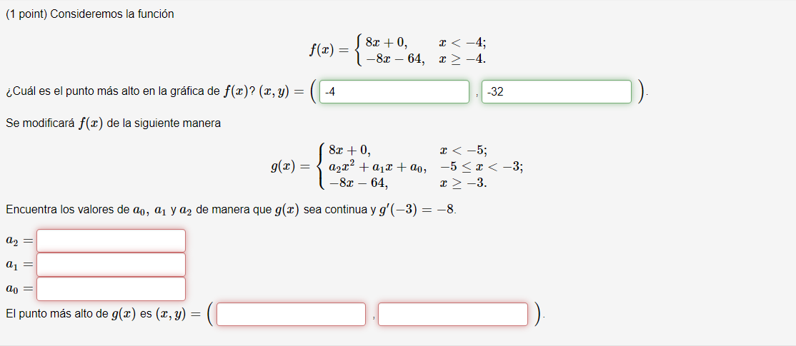 Solved Find the values of a0,a1, and a2 so that g(x) is | Chegg.com