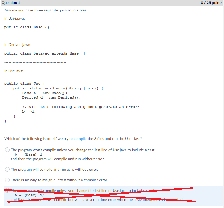 Solved 0/25 points Question 1 Assume you have three separate | Chegg.com