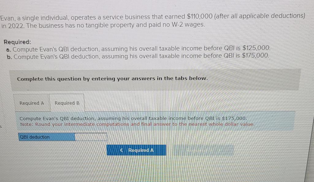 Solved Evan, a single individual, operates a service | Chegg.com