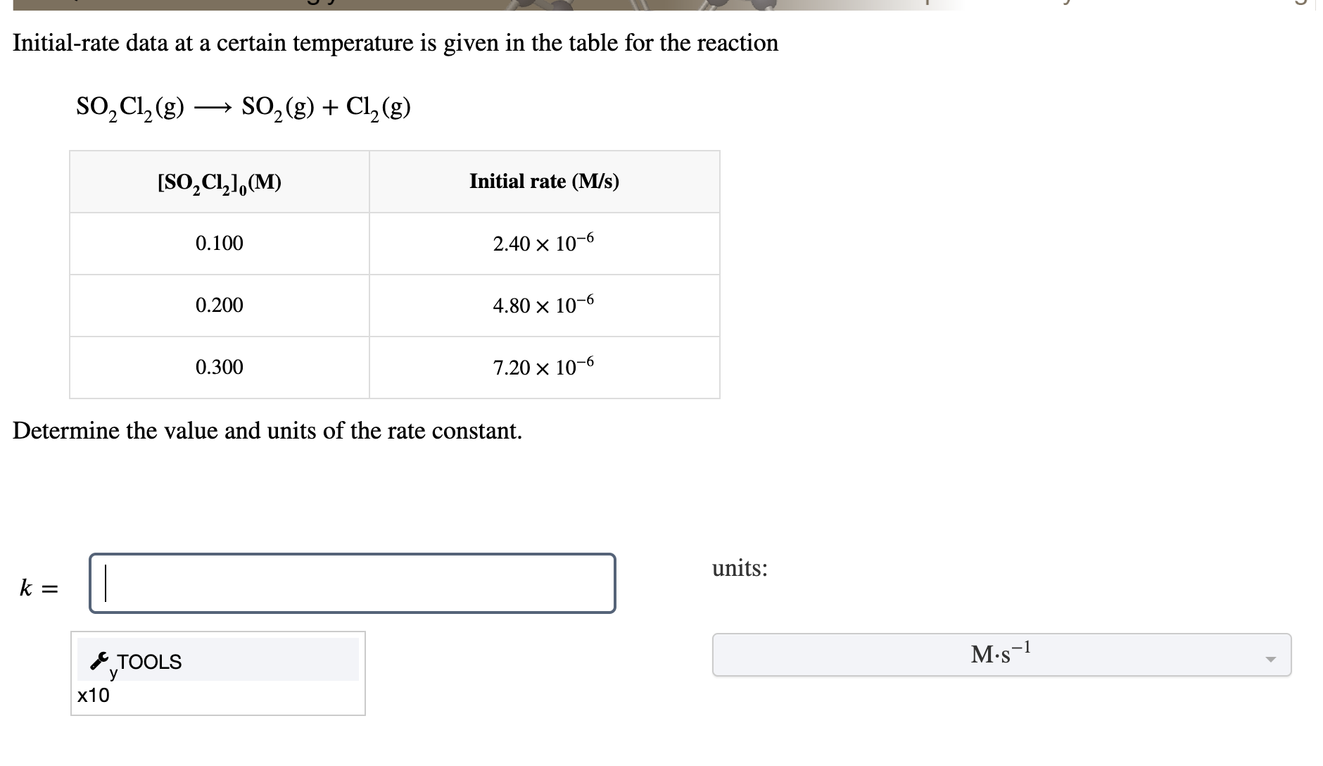 Solved Initial Rate Data At A Certain Temperature Is Given