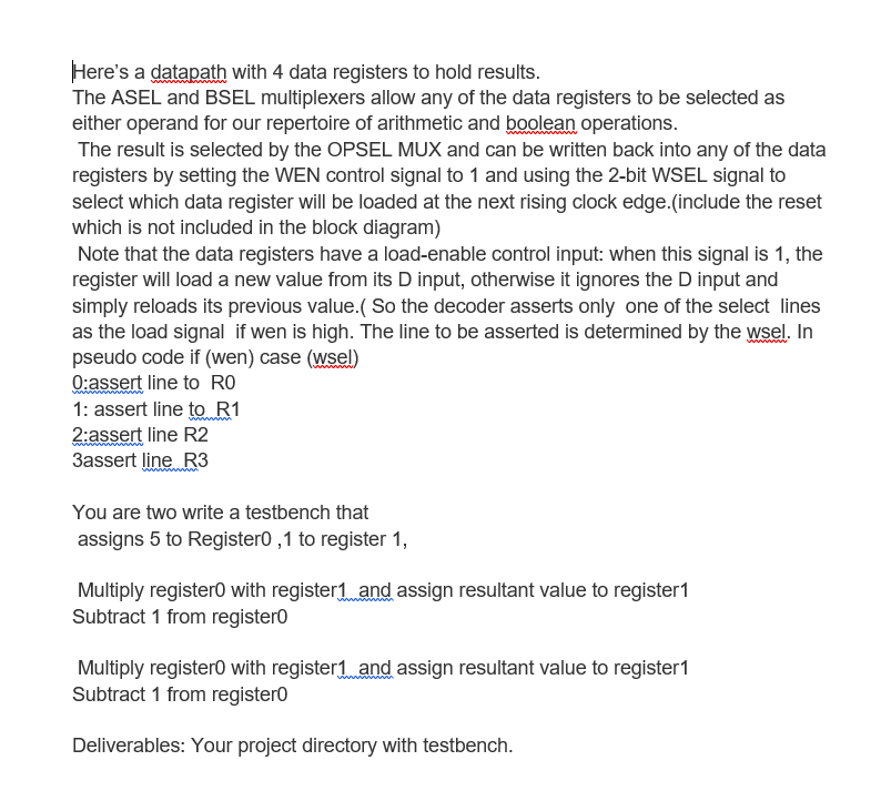 Solved 10 50 Implement The Data Path Shown Below In 