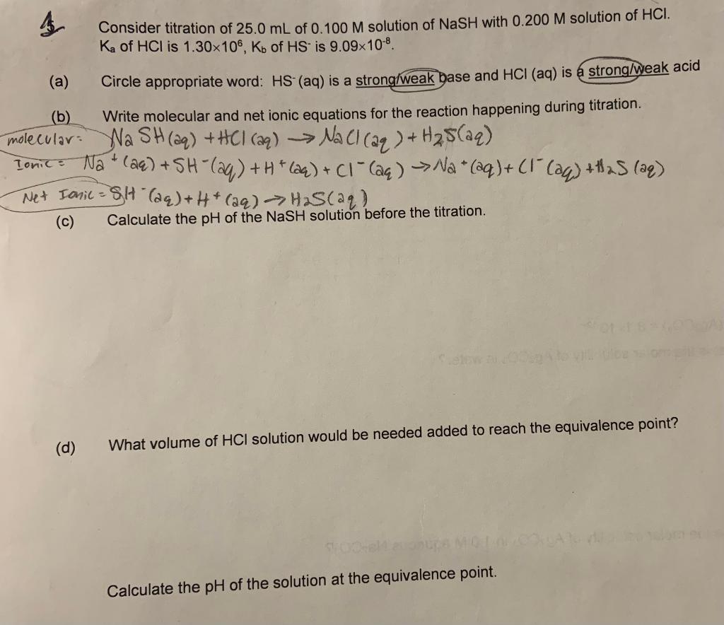 Solved 4. Consider titration of 25.0 mL of 0.100M solution | Chegg.com