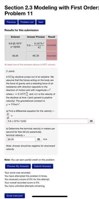 Solved Section 2 3 Modeling With First Order Problem 11