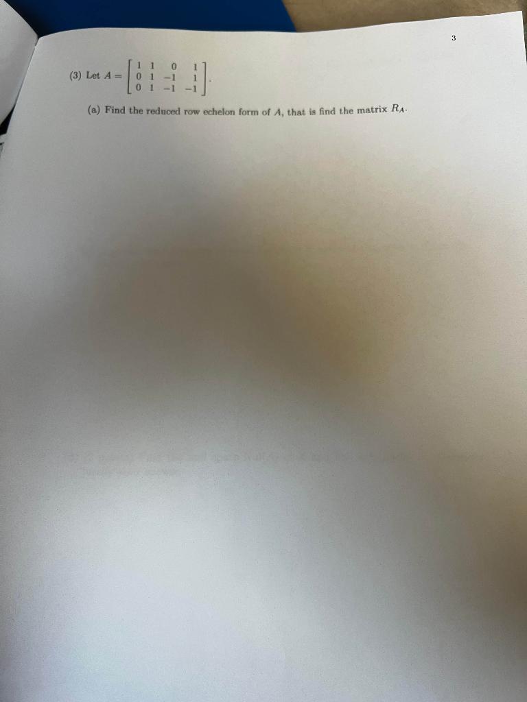 Solved a) find reduced row echelon form b) find row space | Chegg.com