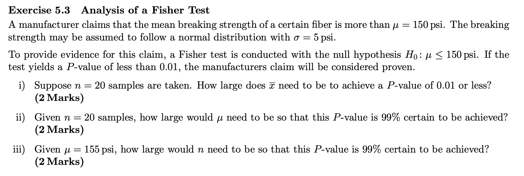 Solved = Exercise 5.3 Analysis of a Fisher Test A | Chegg.com