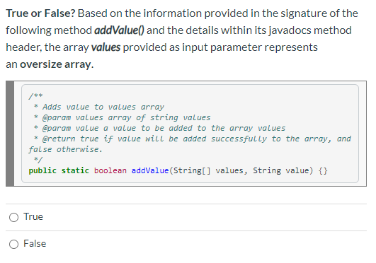 Solved True or False? Based on the information provided in | Chegg.com