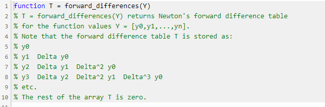 Solved Complete the below function forward_differences that | Chegg.com
