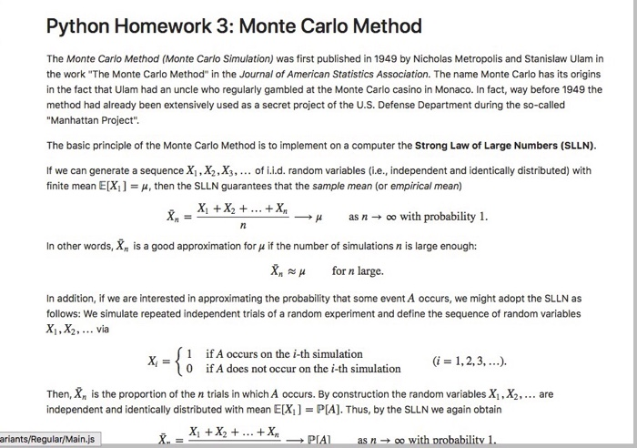 Solved Python Homework 3: Monte Carlo Method The Monte Carlo | Chegg.com