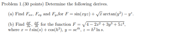 Solved Problem 1.(30 points) Determine the following | Chegg.com