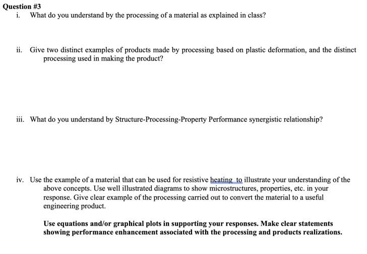Solved Question #3 i. What do you understand by the | Chegg.com