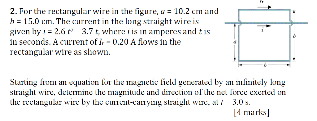 Solved 2. For the rectangular wire in the figure, a 10.2 cm | Chegg.com