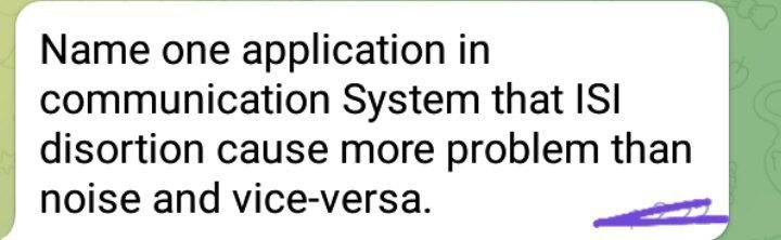 Solved Name one application in communication System that ISI | Chegg.com