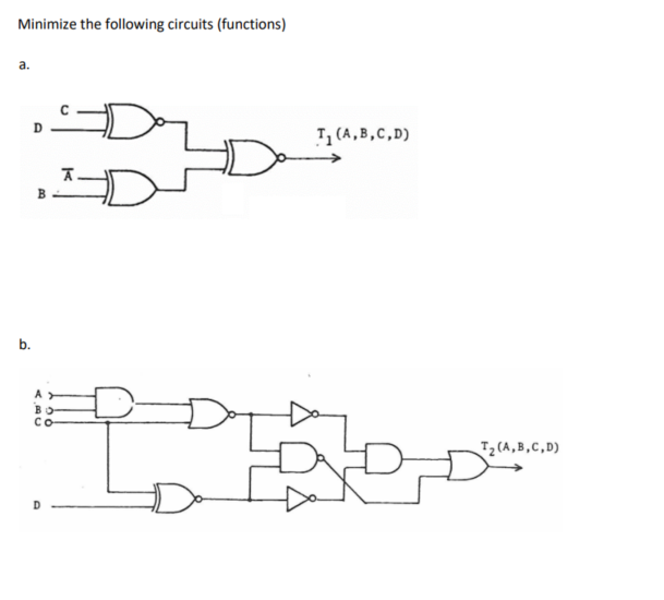 Solved Minimize the following circuits (functions) a. D | Chegg.com