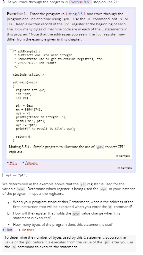 Solved 2. As you trace through the program in Exercise 8.6.1 | Chegg.com