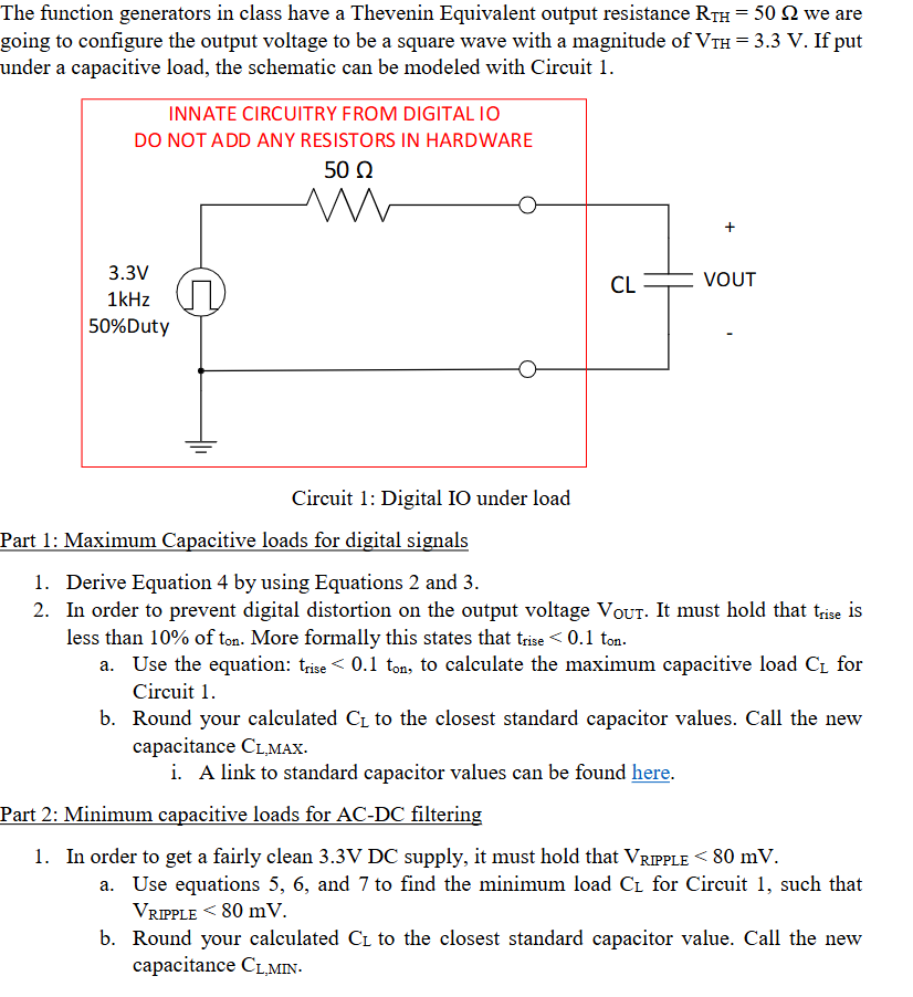 Solved The function generators in ﻿class have a Thevenin | Chegg.com