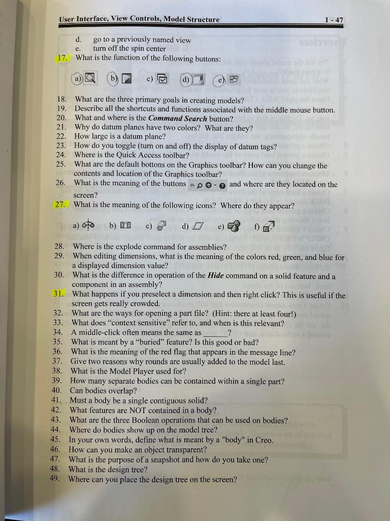 Solved 17. What is the function of the following buttons: | Chegg.com
