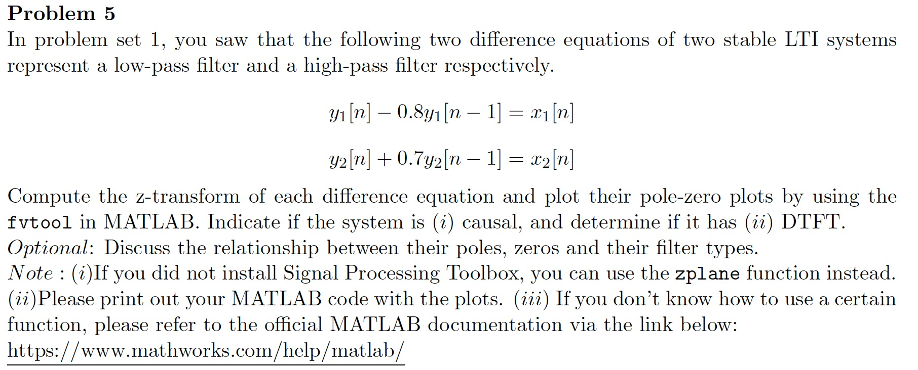 Solved Problem 5 In problem set 1, you saw that the | Chegg.com