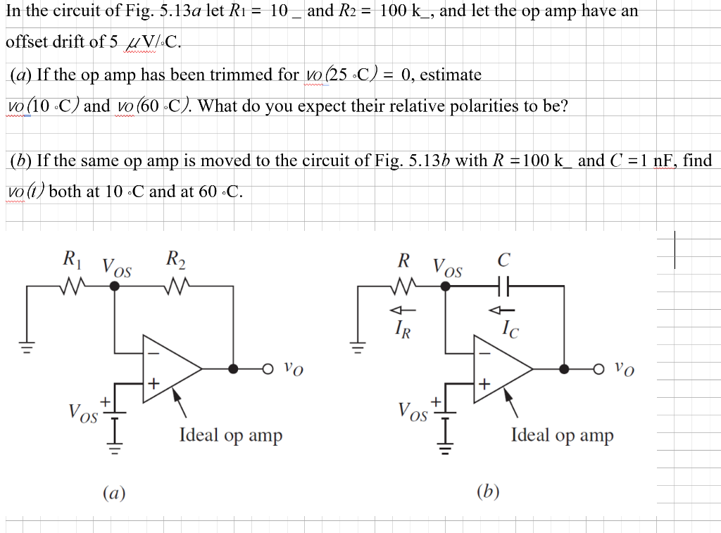 Solved In the circuit of Fig. 5.13a let R1=10−and R2=100k−, | Chegg.com