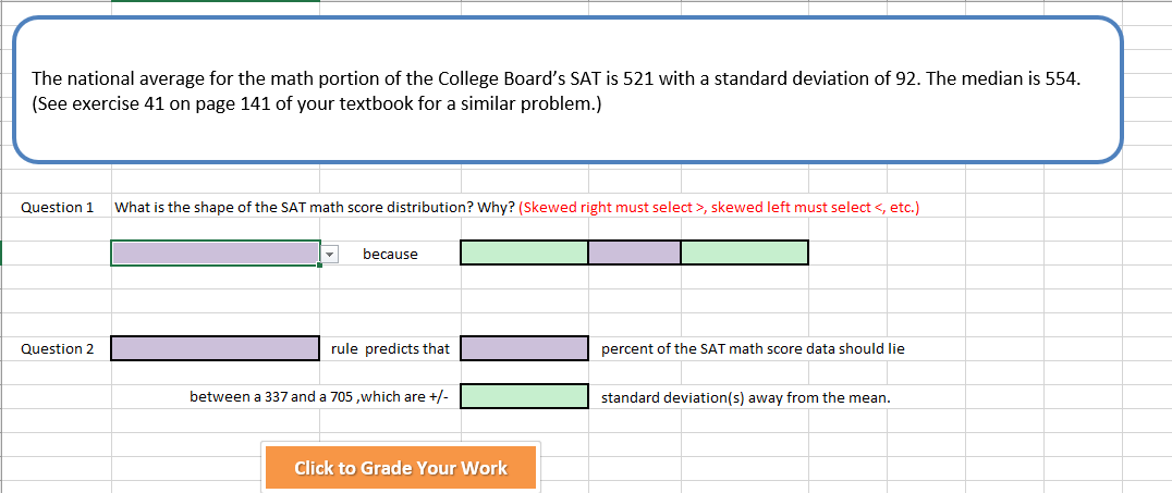 Solved The national average for the math portion of the | Chegg.com