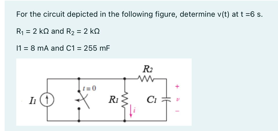 Solved For the circuit depicted in the following figure, | Chegg.com