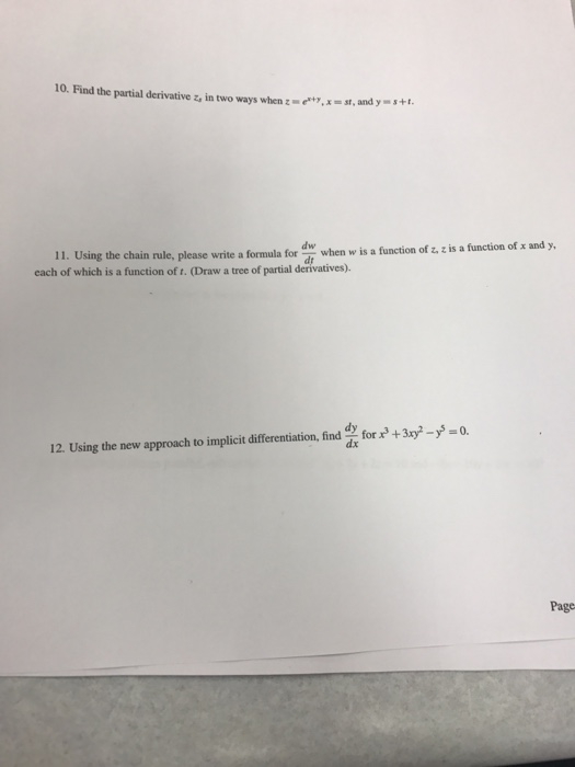 Solved Find the partial derivative z_s in two ways when z = | Chegg.com