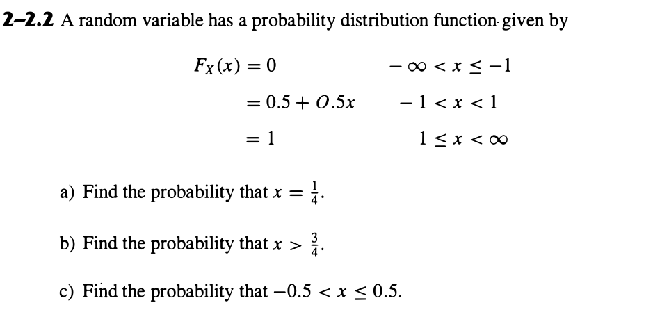 Solved 2-2.2 ﻿A random variable has a probability | Chegg.com