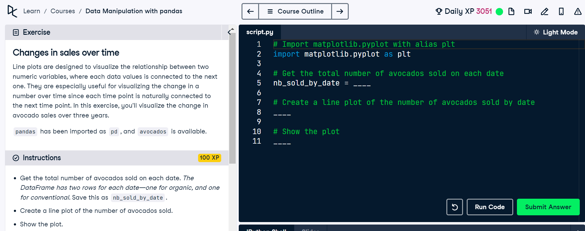 Solved ExerciseChanges in sales over timeLine plots are | Chegg.com