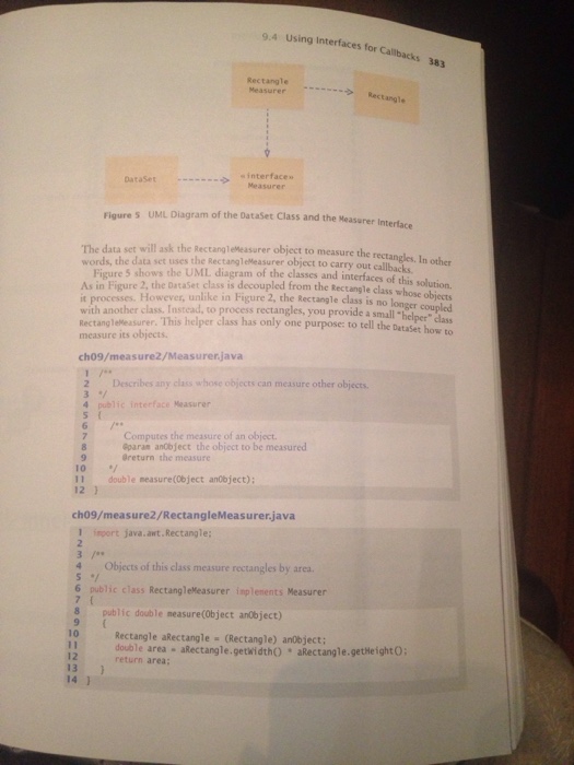 Solved 9.4 using interfaces for Callbacks 383 Rectangle | Chegg.com
