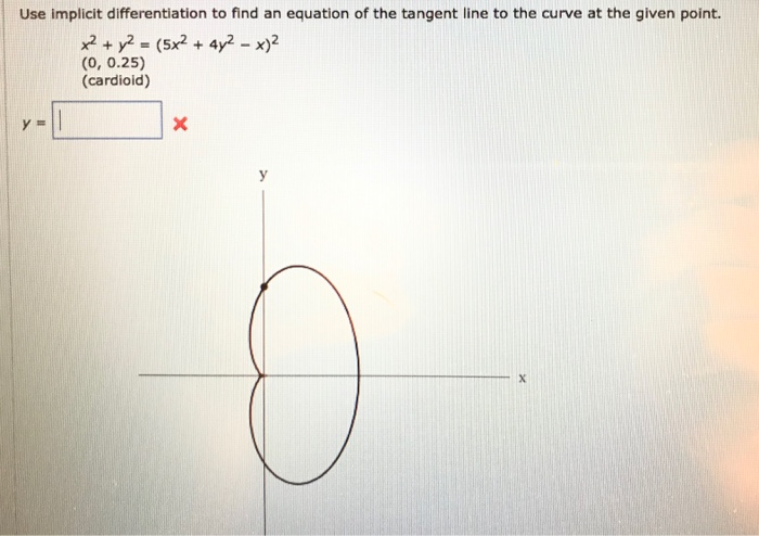 Solved Use implicit differentiation to find an equation of | Chegg.com