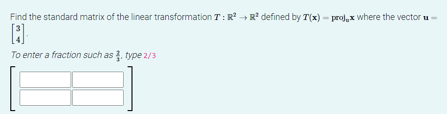 Solved Find the standard matrix of the linear transformation | Chegg.com