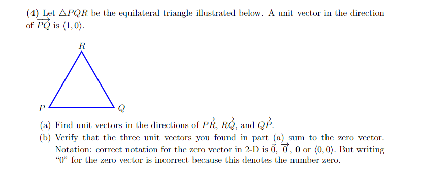 Solved (4) Let PQR be the equilateral triangle illustrated | Chegg.com