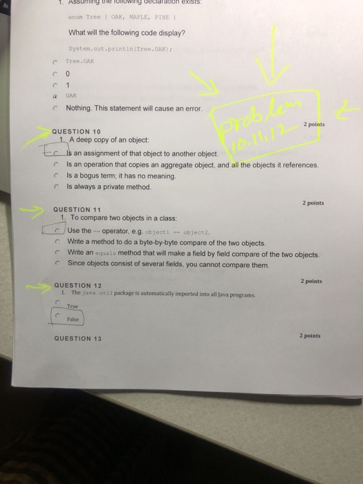 Solved QUESTION 21 Look at the following declaration 1. enum | Chegg.com