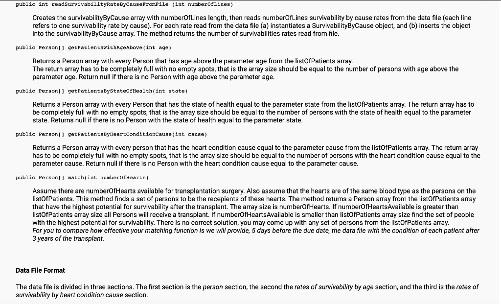 data.txt HeartTransplant.java Person.java StdIn.java | Chegg.com