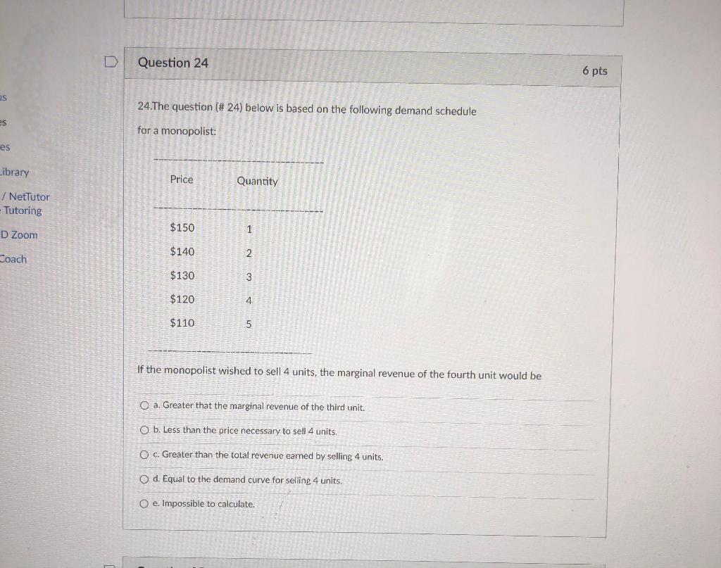 Solved 24.The question ( #24) below is based on the | Chegg.com