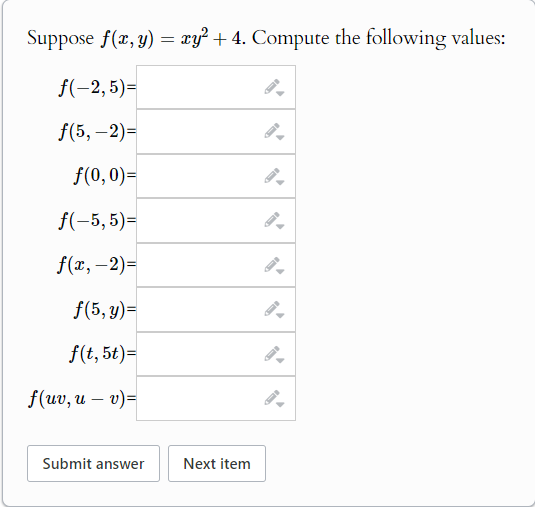 Solved Suppose f(x,y)=xy2+4. ﻿Compute the following | Chegg.com