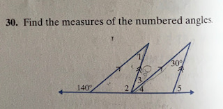 Solved 30. Find the measures of the numbered angles. | Chegg.com