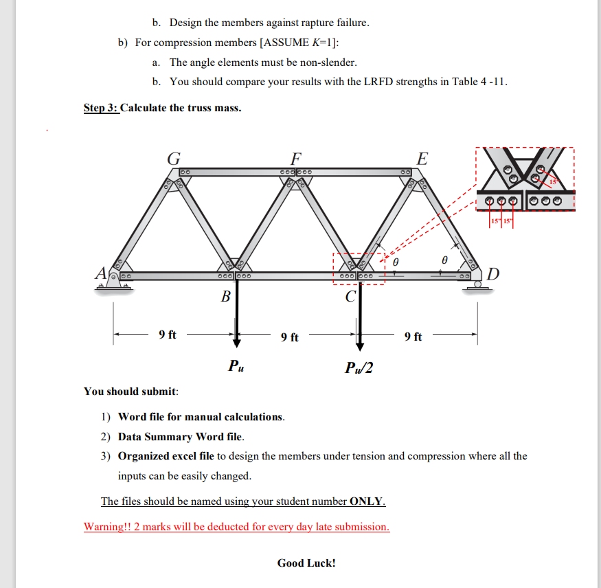 Solved Project task: Design the 2D truss structure shown in | Chegg.com