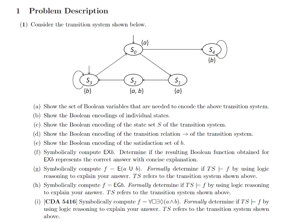1 Problem Description (1) Consider the transition | Chegg.com