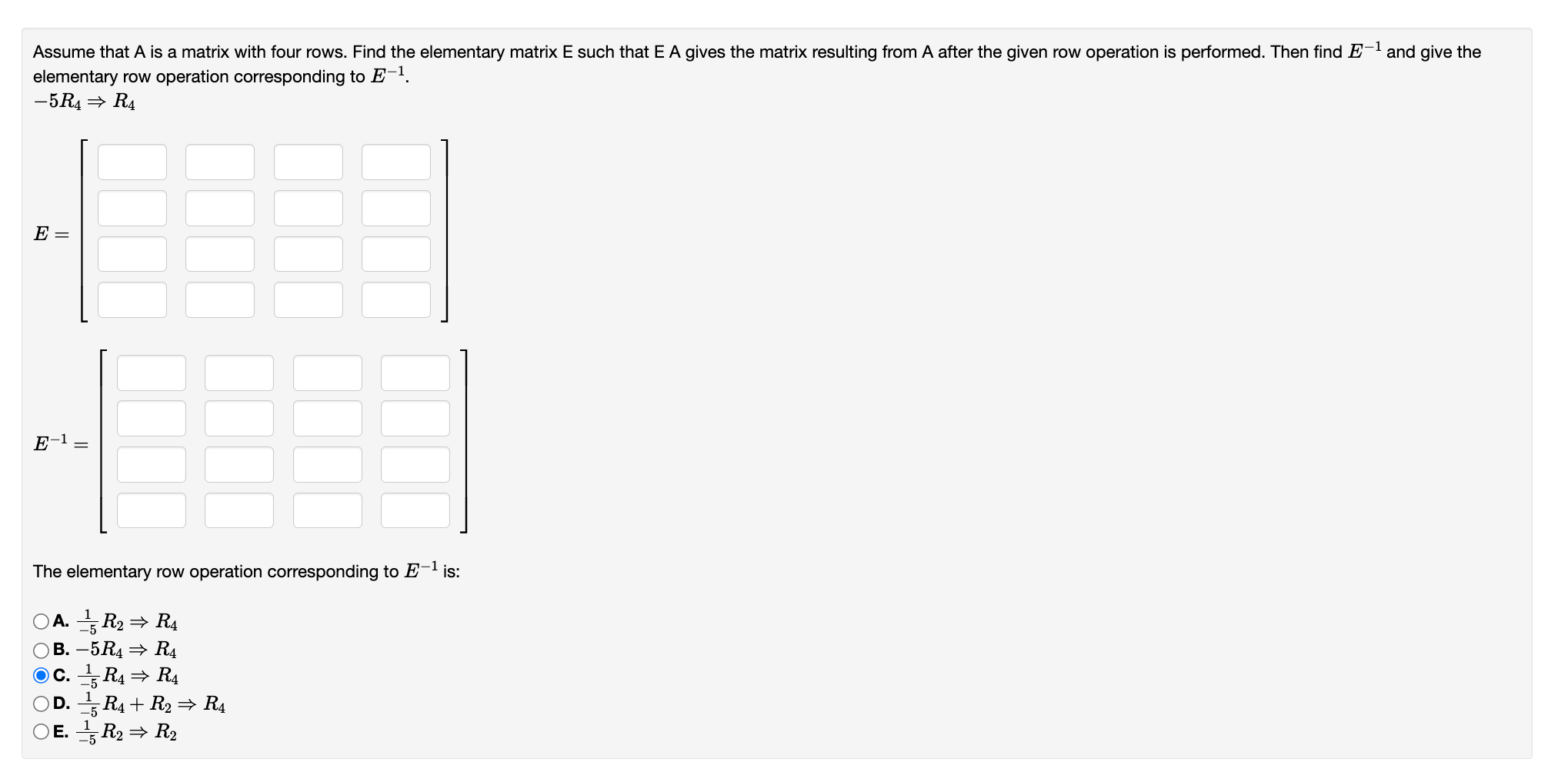 Solved Assume that A is a matrix with four rows. Find the | Chegg.com