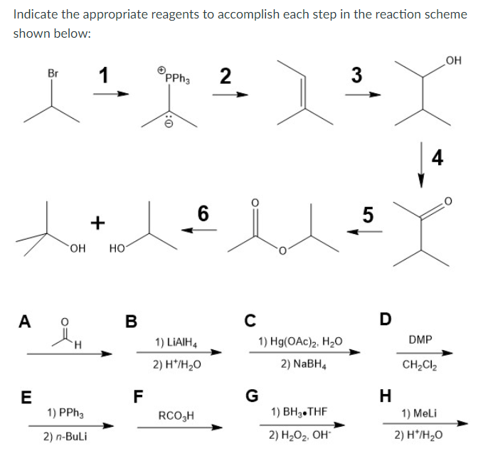 Solved Indicate the appropriate reagents to accomplish each | Chegg.com