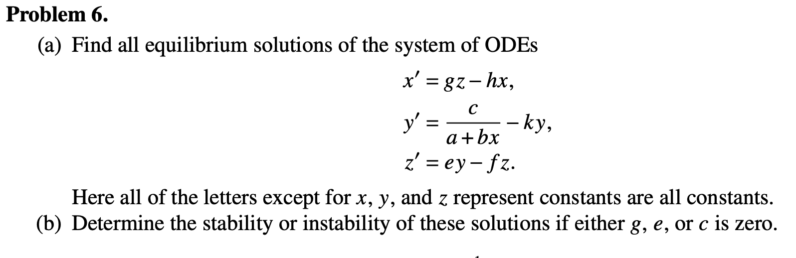 Solved (a) Find all equilibrium solutions of the system of | Chegg.com