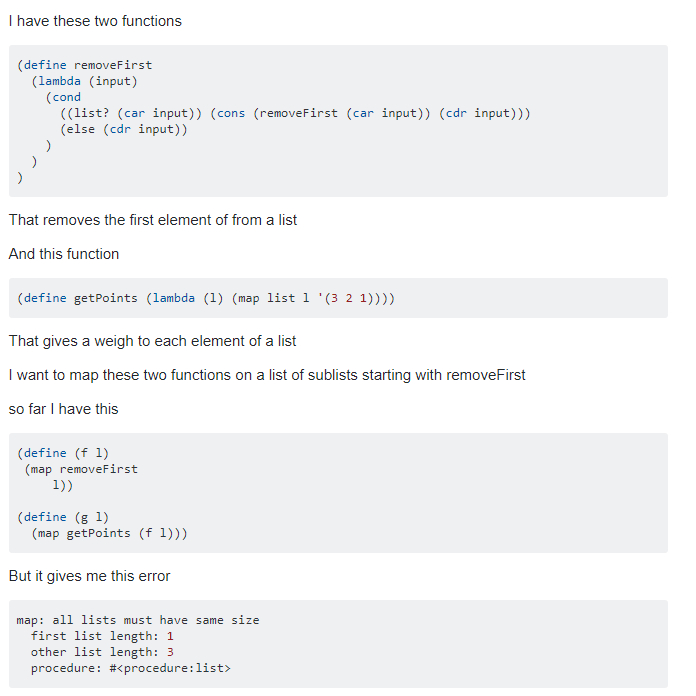 Solved I have these two functions (define removeFirst | Chegg.com