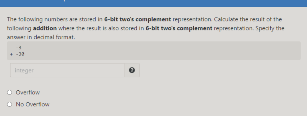 Solved The following numbers are stored in 6-bit two's | Chegg.com