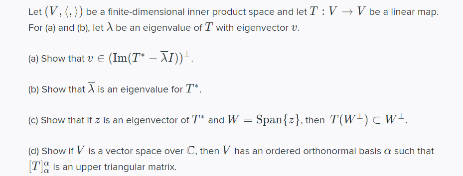 Solved Let (V, (,)) be a finite-dimensional inner product | Chegg.com