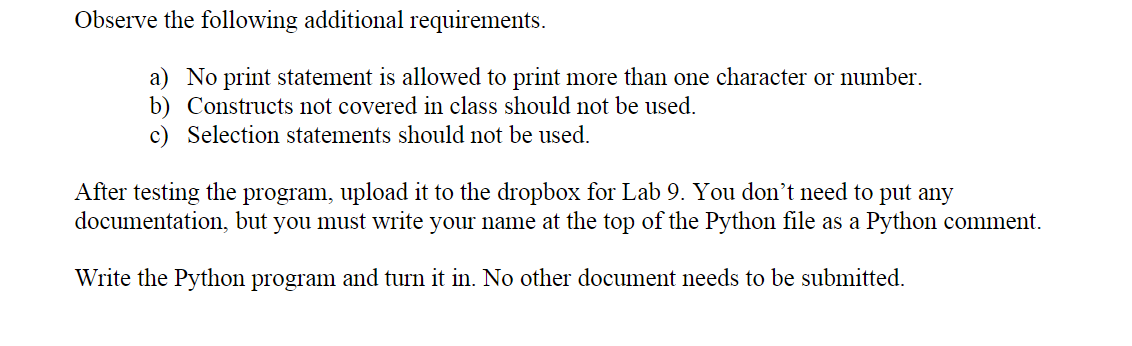 Solved Goal: To learn to code nested loops and perform input | Chegg.com