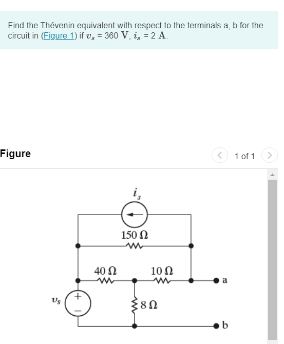 Solved Find the Thévenin equivalent with respect to the | Chegg.com