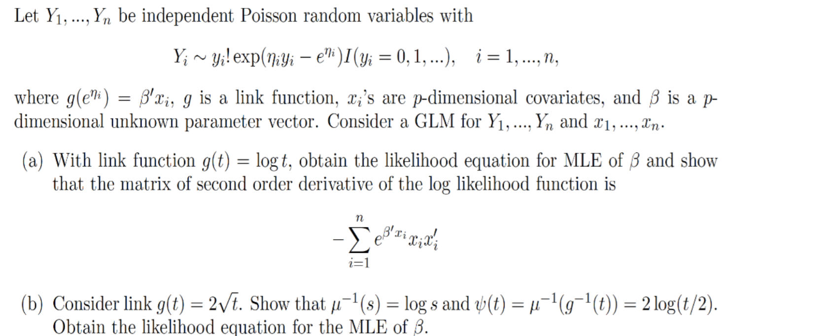 Let Y1,…,Yn be independent Poisson random variables | Chegg.com